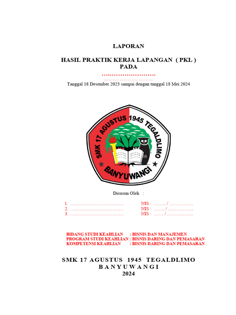 Contoh Lembar Persetujuan PKL | PDF