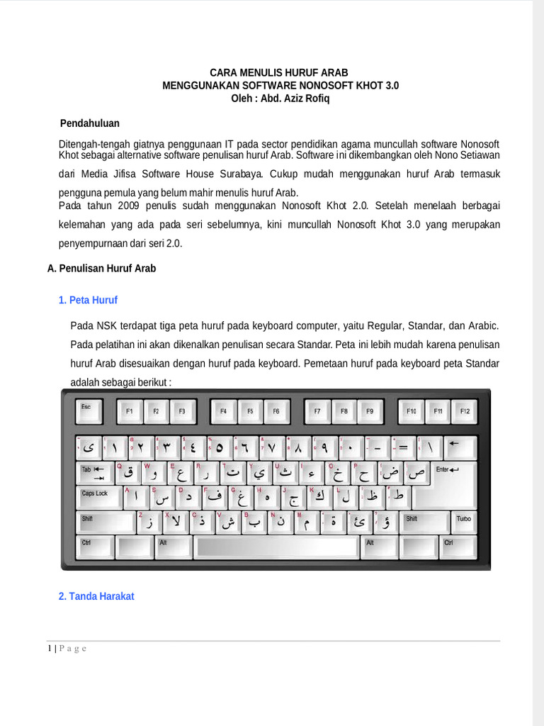 Panduan Menulis Arab dengan Nonosoft | PDF | Seni & Disiplin Bahasa