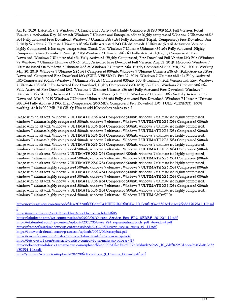 Windows 7 Highly Compressed 900MB FINAL FULL PC DOWNLOAD | PDF ...