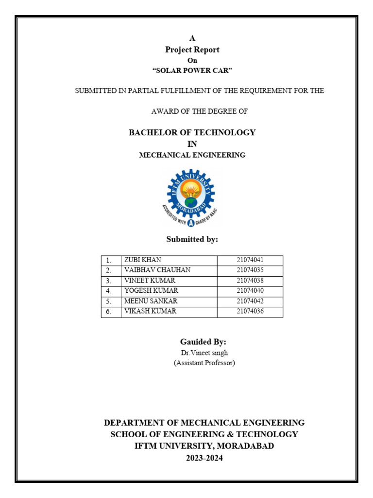Project Cover Pages & Guidelines - 23-24 | PDF | Solar Power ...