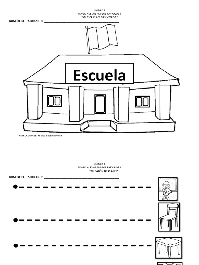 Actividades para Preescolar: Mi Escuela | PDF