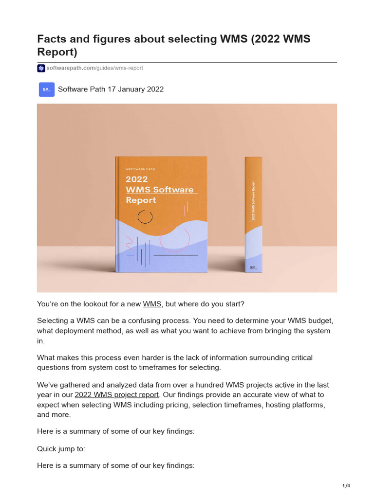 WMS-Facts and Figures About Selecting WMS 2022 WMS Report | PDF | Computing | Information Technology