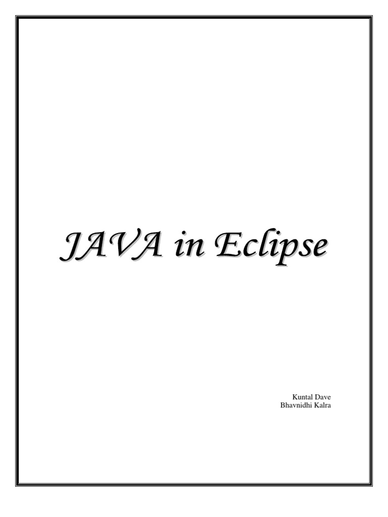 Java Eclipse | PDF | Eclipse (Software) | Integrated Development Environment