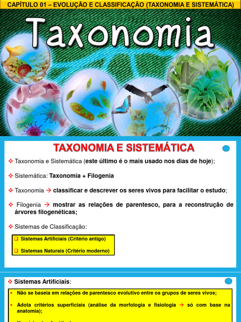 Evolução e Classificação (Taxonomia e Sistemática) | PDF | Taxonomia ...