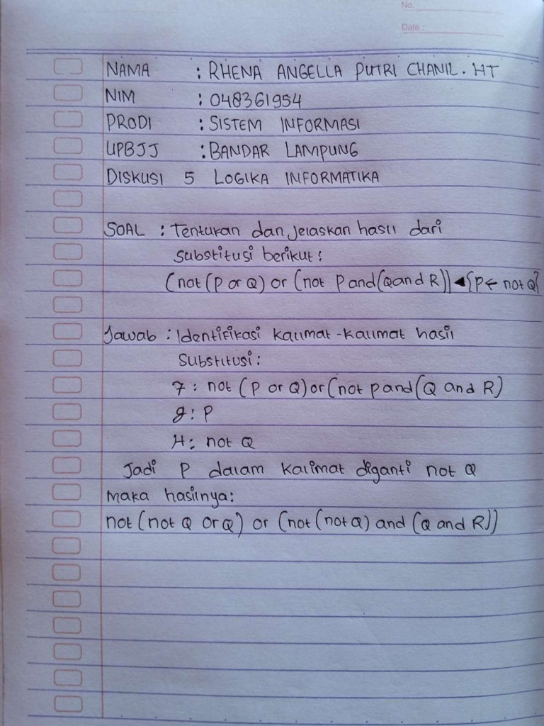 Diskusi 5 Logika Informatika | PDF