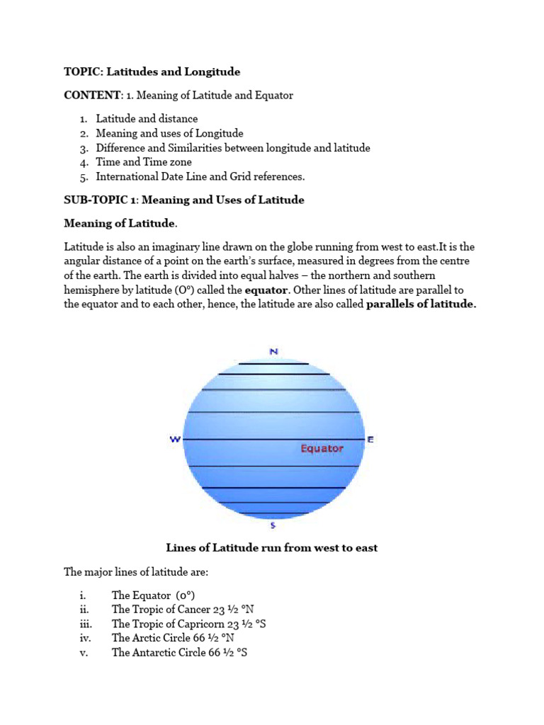 Latitude And Longitude | PDF | Longitude | Latitude