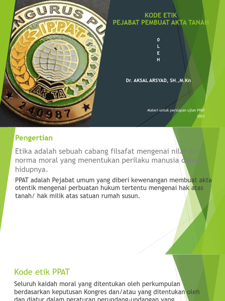 Materi Kode Etik Ppat.. | PDF | Politik | Hukum