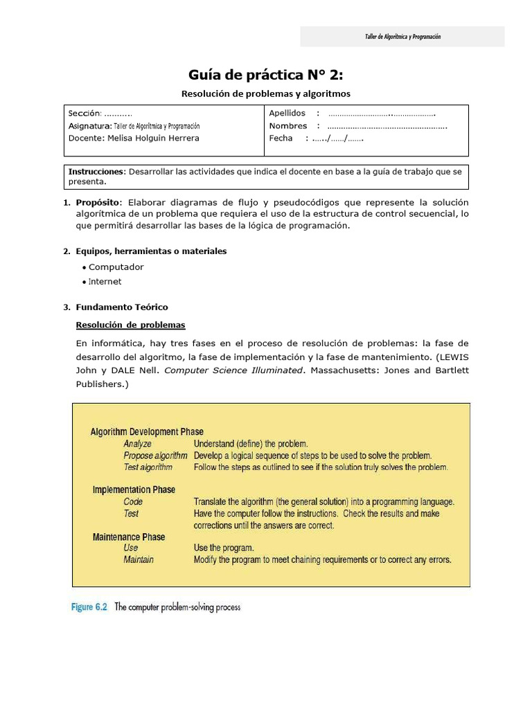 Lab 02 Pdf Algoritmos Programación De Computadoras