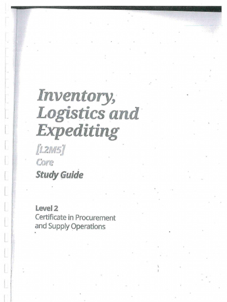 L2m5 Inventory, Logistics and Expediting-2 | PDF