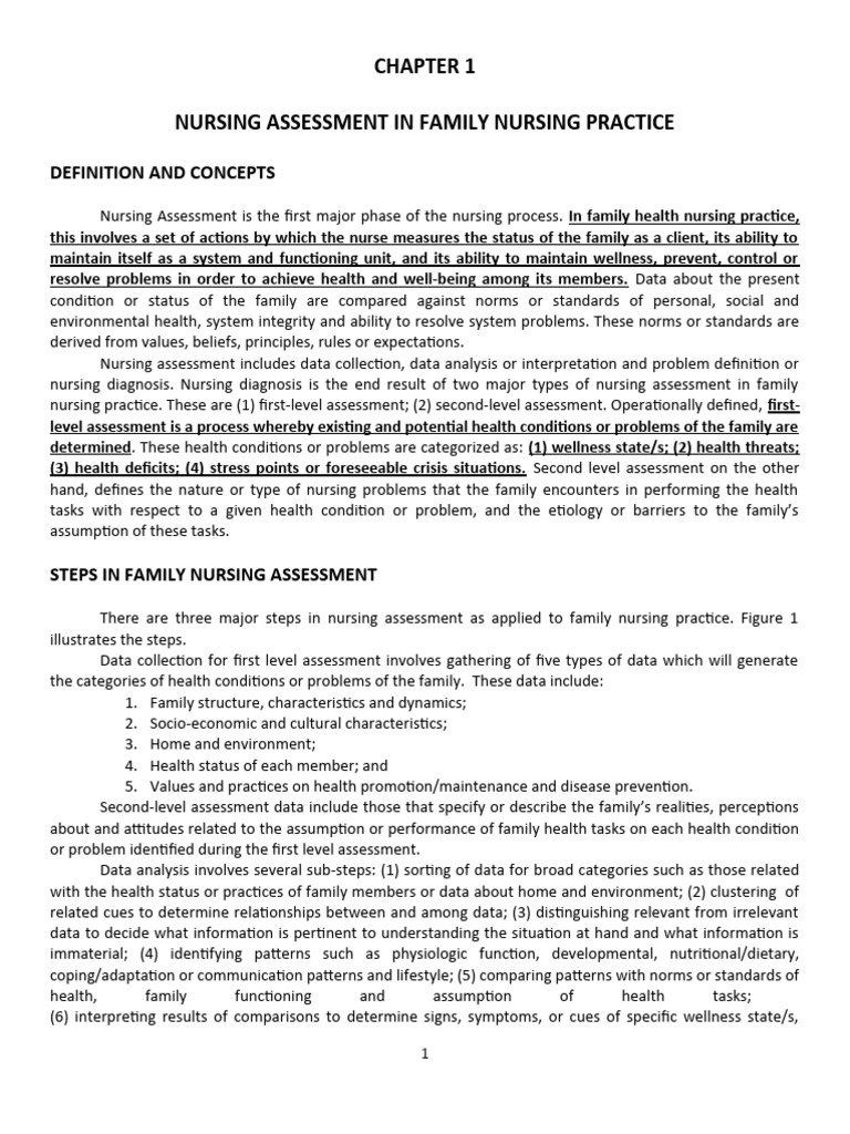 Family Nursing Assessment Process | PDF | Nursing | Evaluation