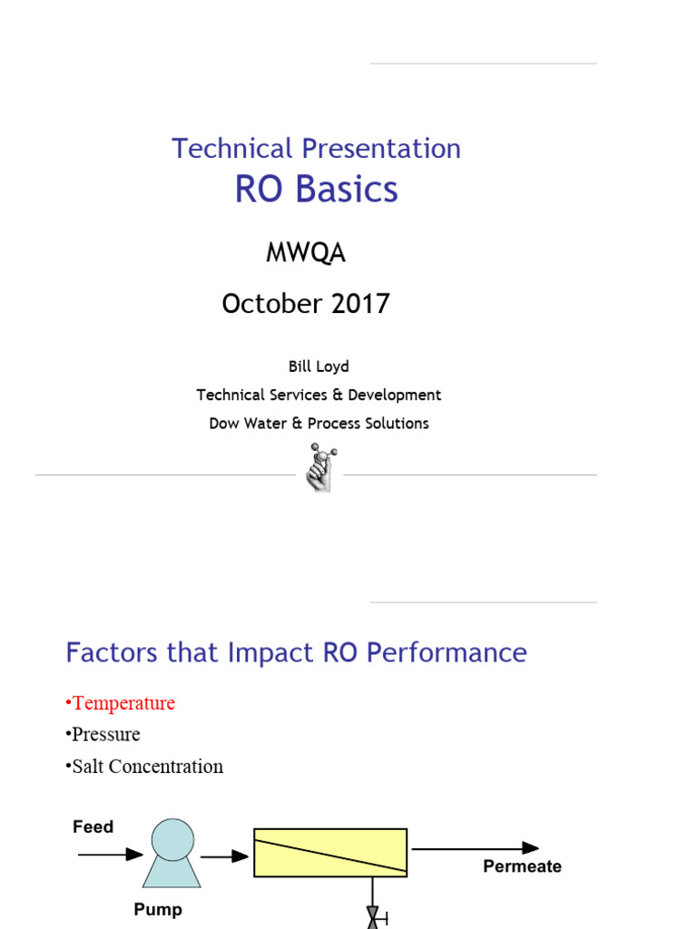 RO-Basics-Presentation-2017 | PDF | Osmosis | Membrane