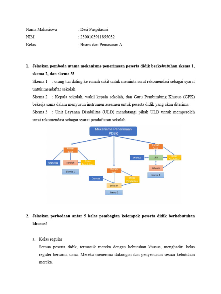 Jelaskan Pembeda Utama Mekanisme Penerimaan Peserta Didik Berkebutuhan Skema 1, Skema 2, Dan ...