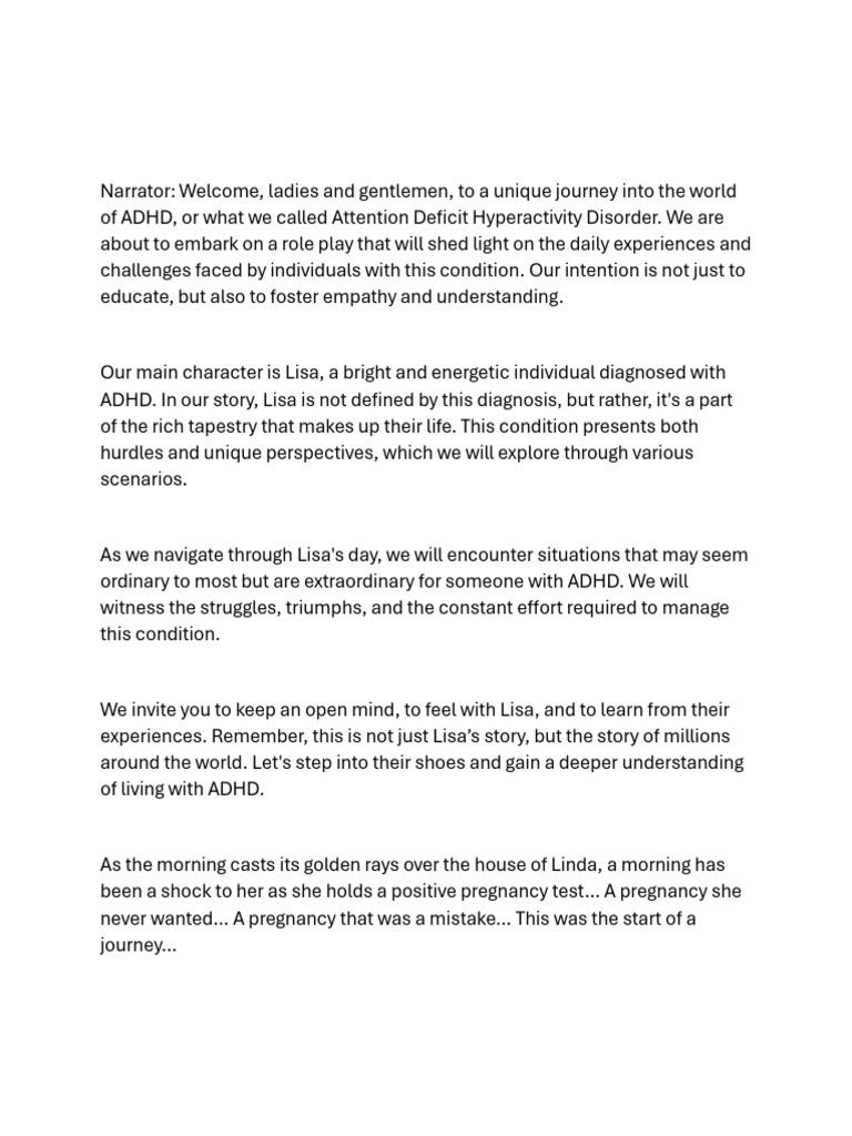 Understanding ADHD Through Role Play | PDF | Attention Deficit ...