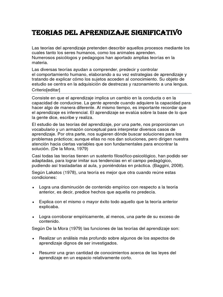 Trabajo Practico Teorias Del Aprendizaje Significativo | PDF | Teoría del aprendizaje (educación ...
