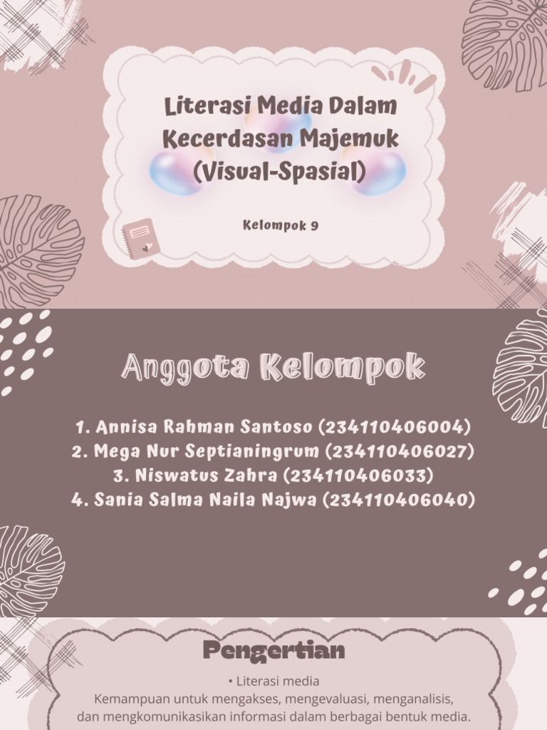 Kelompok 9 - Literasi Media Dalam Kecerdasan Majemuk (Visual-Spasial ...