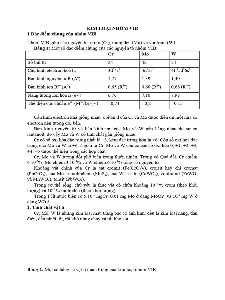 Kim Lo I Nhóm VIB (HC) | PDF