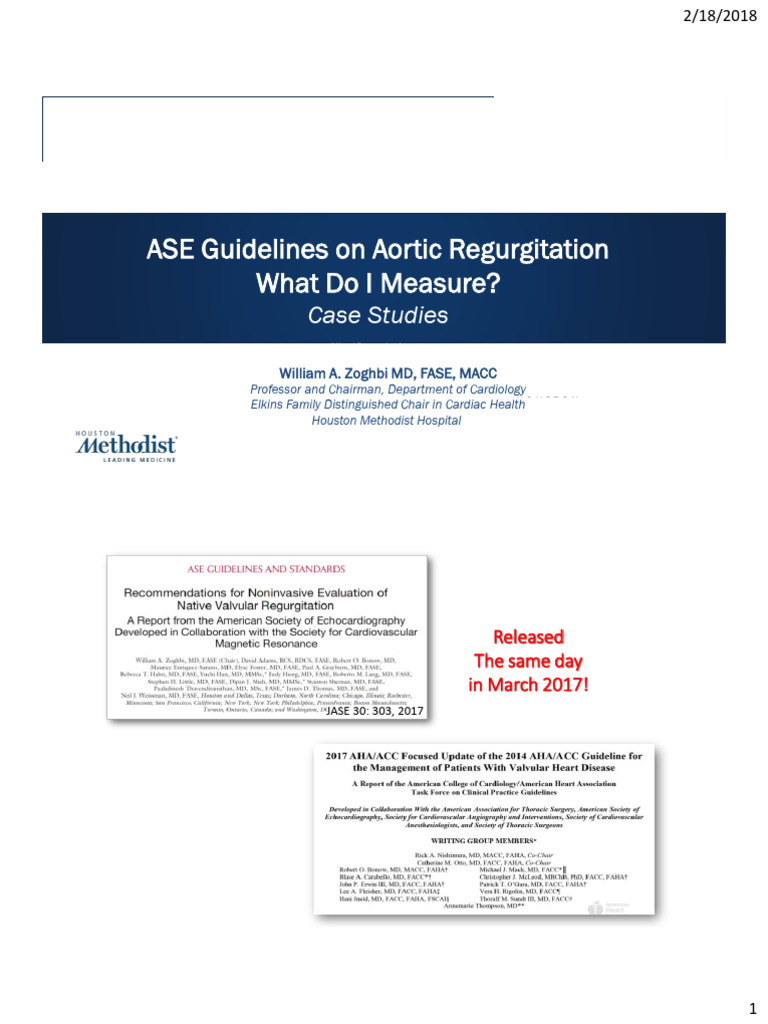 ASE Guidelines for Aortic Regurgitation | PDF | Heart Valve ...