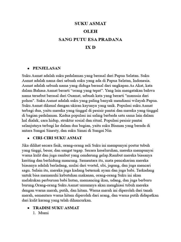 Suku Asmat Ips | PDF