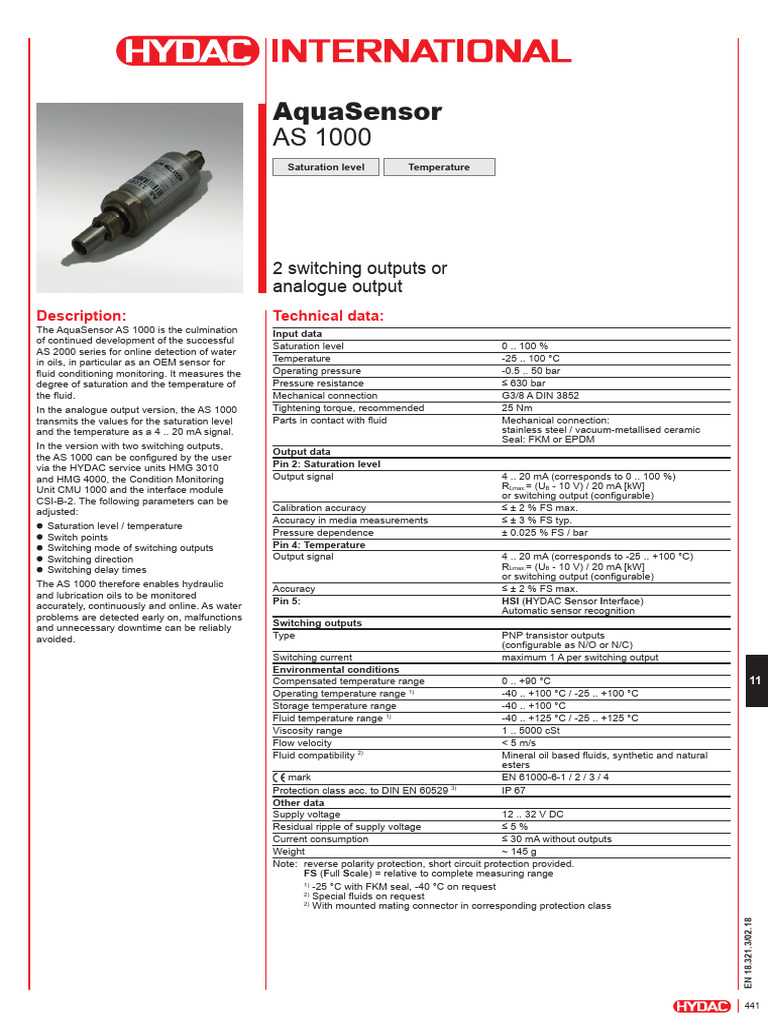 En18321 3 02 18 - As1000 | PDF | Sensor | Viscosity