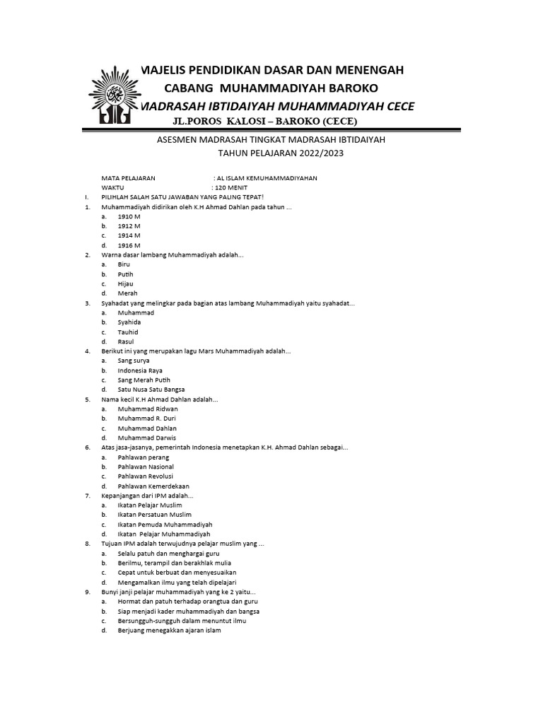 Asesmen Aik 2024 | PDF