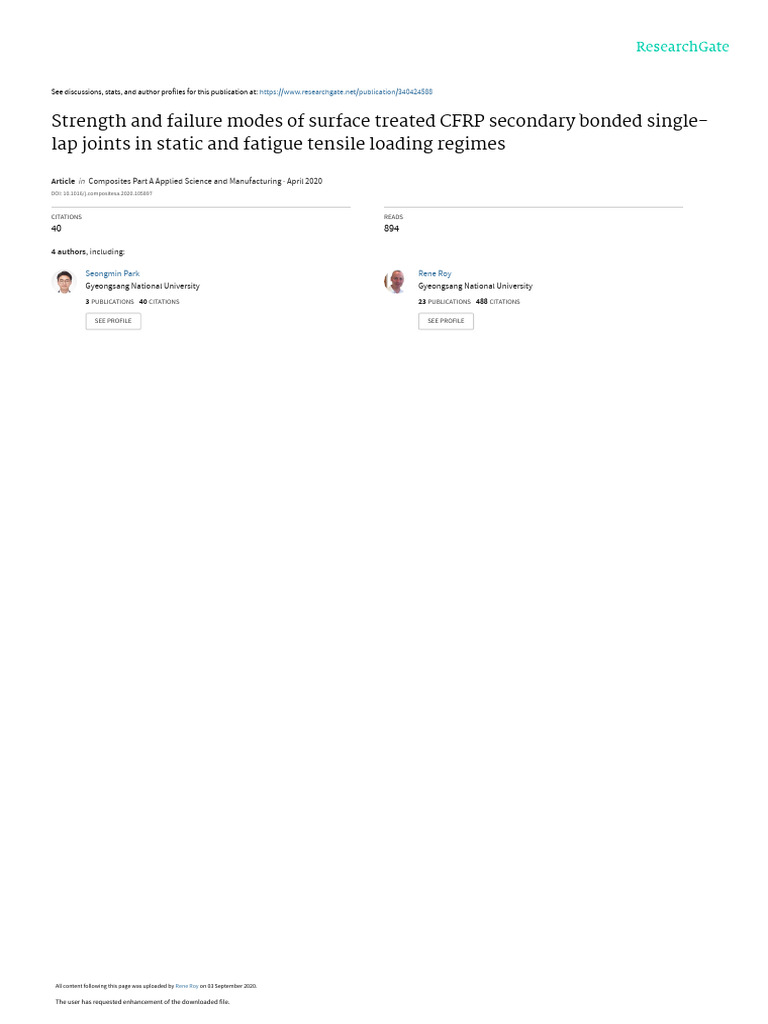 SeongMin Manuscript Preprint | PDF | Adhesion | Composite Material