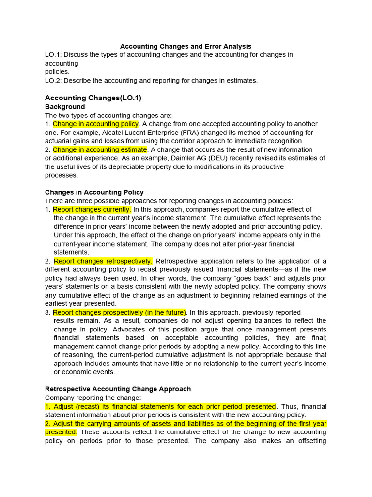 Accounting Changes and Error Analysis | PDF | Revenue | Financial ...