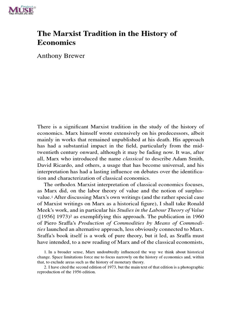 Marxist Influence on Economic History | PDF | Classical Economics ...