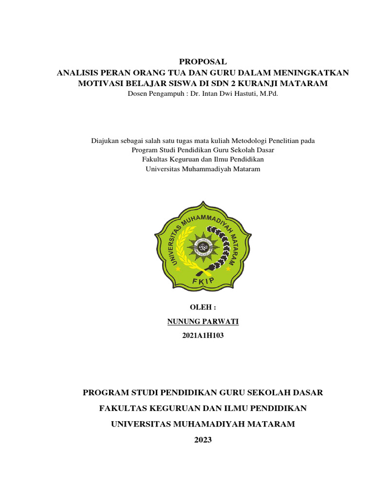 Nunung Parwati-2021A1H103 5c PGSD | PDF