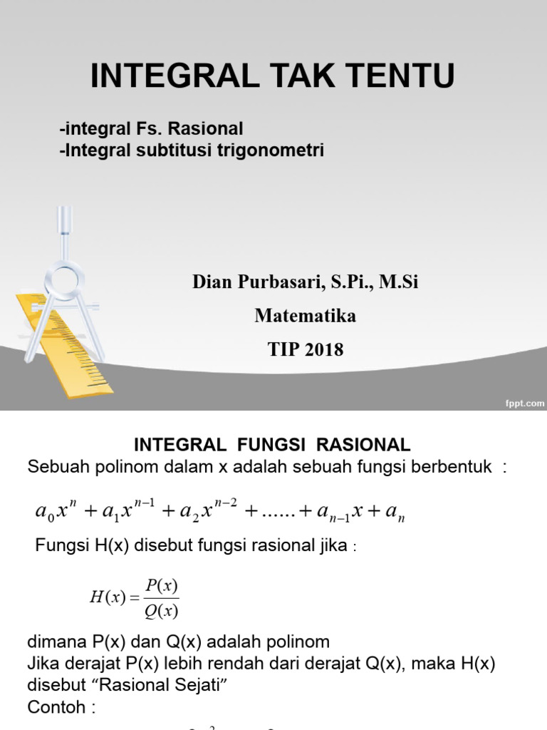 Integral Fungsi Rasional dan Substitusi | PDF