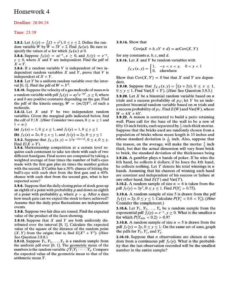 SDS 107 Homework 4 | PDF
