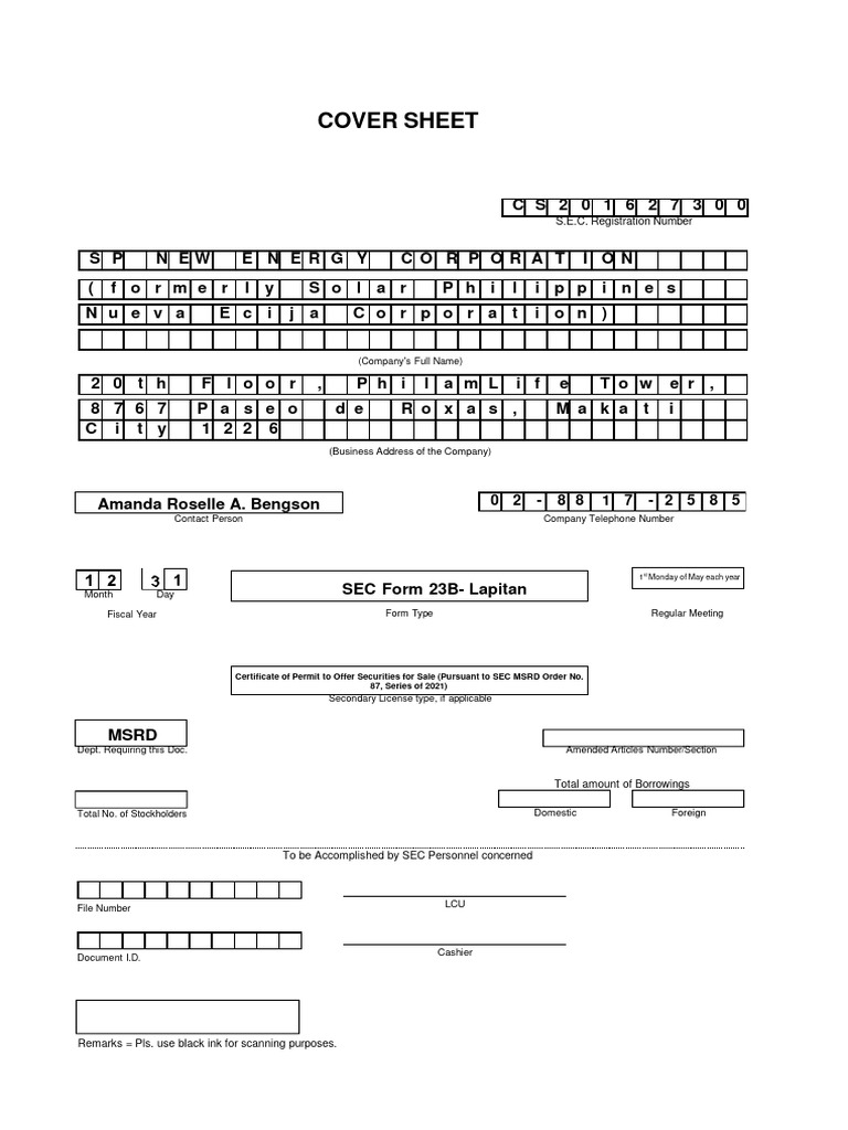 SEC Form 23B: SP New Energy Corp Ownership Changes | PDF | Securities ...