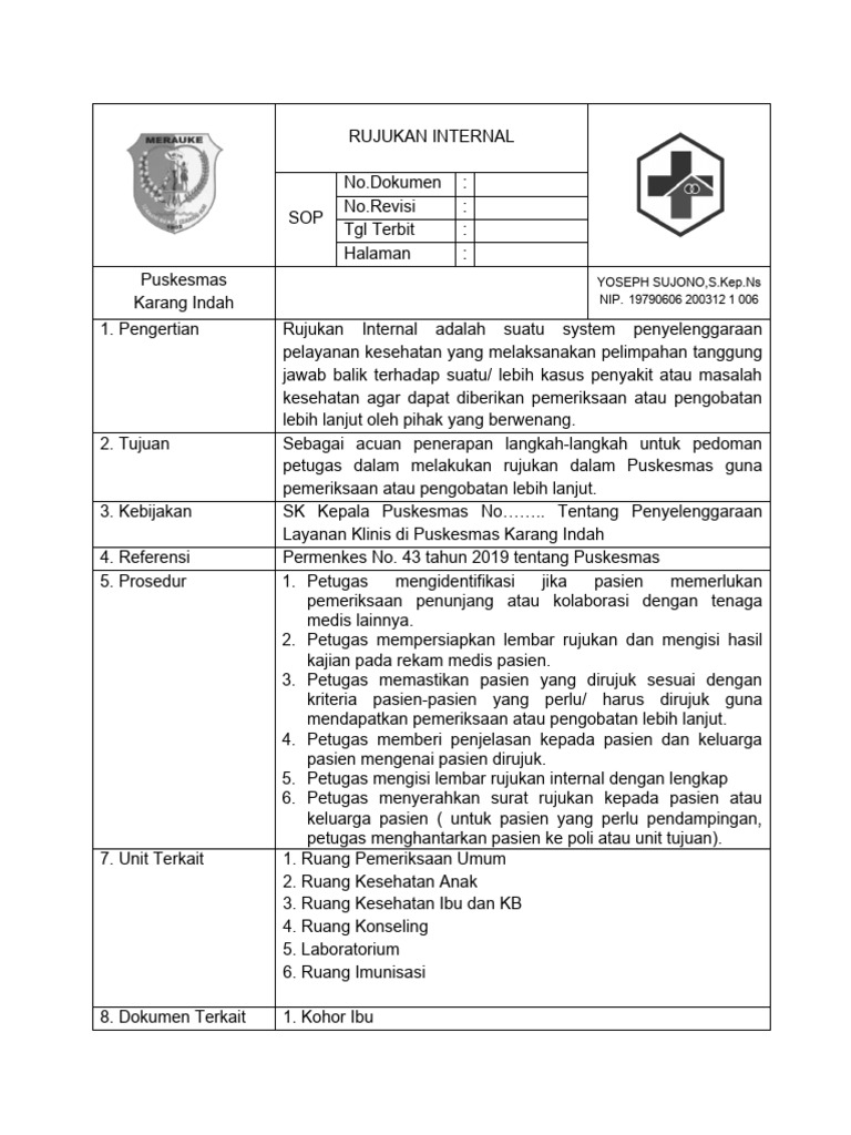 Sop Rujukan Internal | PDF