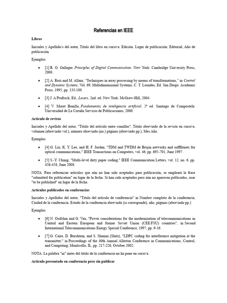 Referencias en IEEE | PDF
