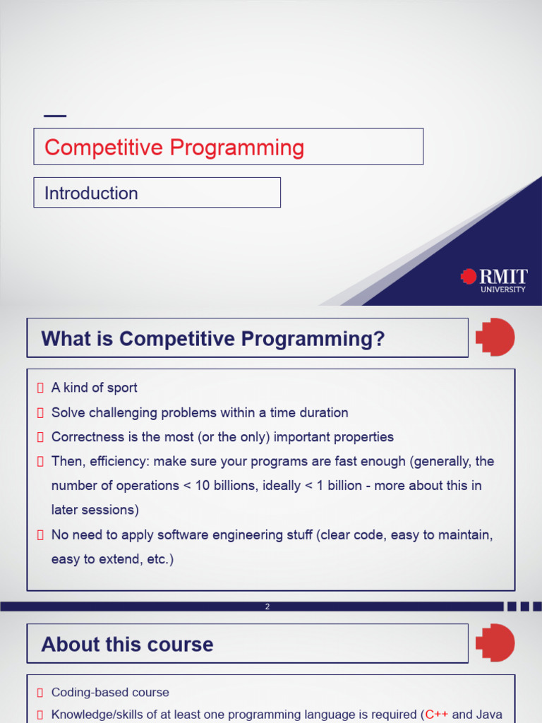 Competitive Programming Course Overview | PDF | Computer Programming ...