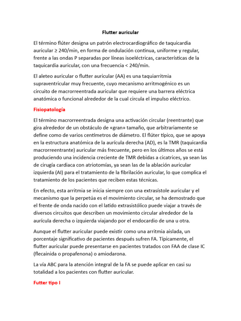 Flutter Auricular: Fisiopatología y Diagnóstico | PDF ...