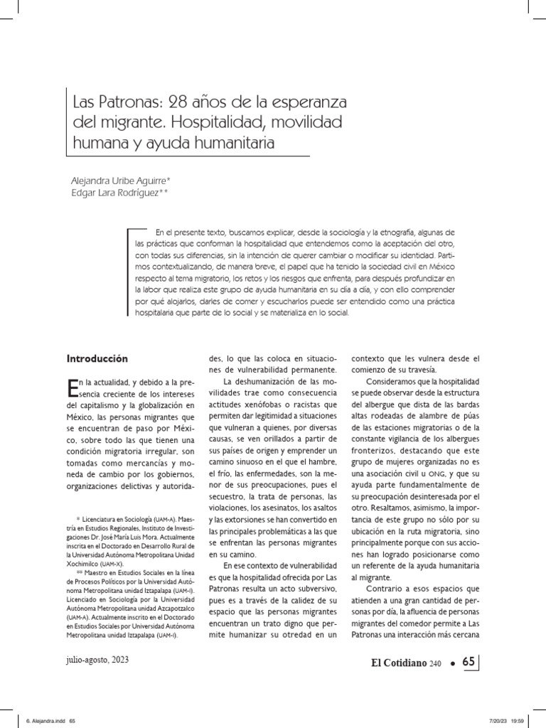 Las patronas. 28 años de la esperanza del migrante. Hospitalidad ...