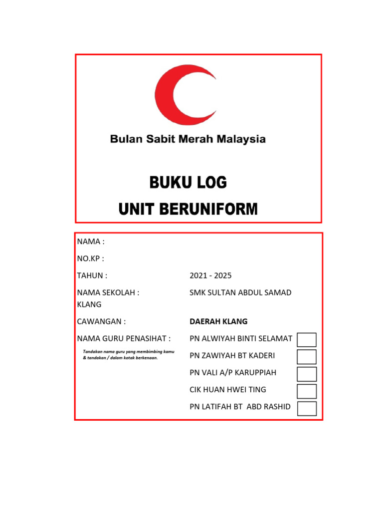 Buku Log Bsmm 2021 (2) | PDF