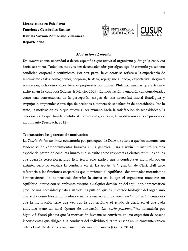 Motivacion y emoción-DZ | PDF | Las emociones | Instinto