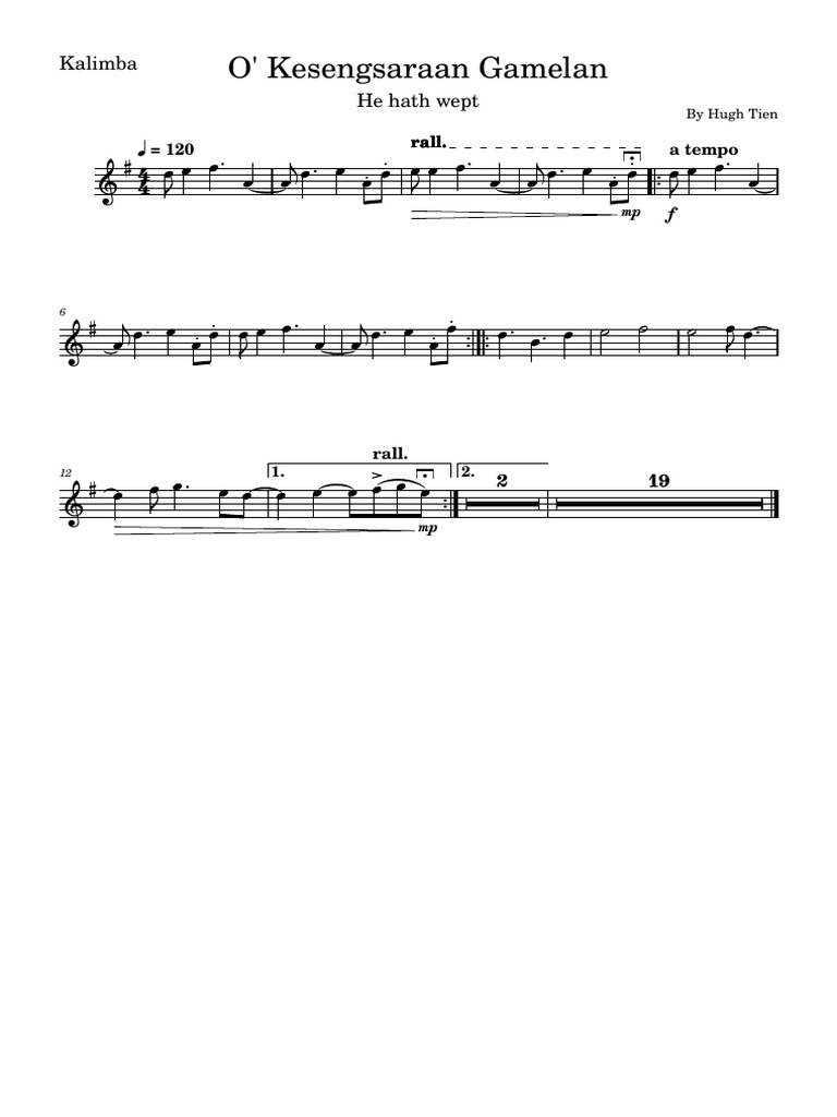 Kalimba: A Gamelan Journey | PDF