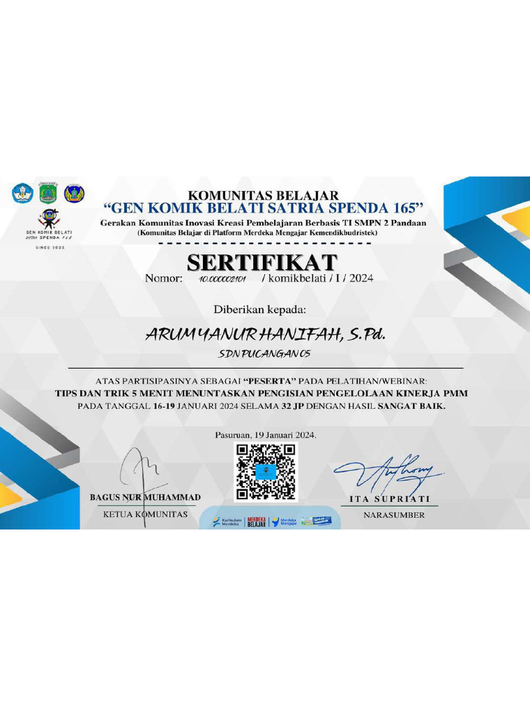 Sertifikat Webinar Kombel 3 | PDF