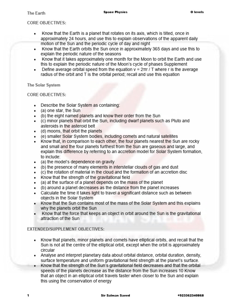 Space Physics | PDF | Planets | Redshift