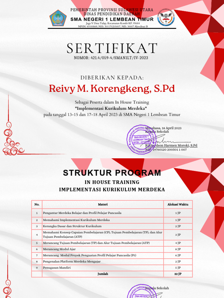 Contoh Sertifikat IHT IKM - 20240208 - 191227 - 0000 | PDF