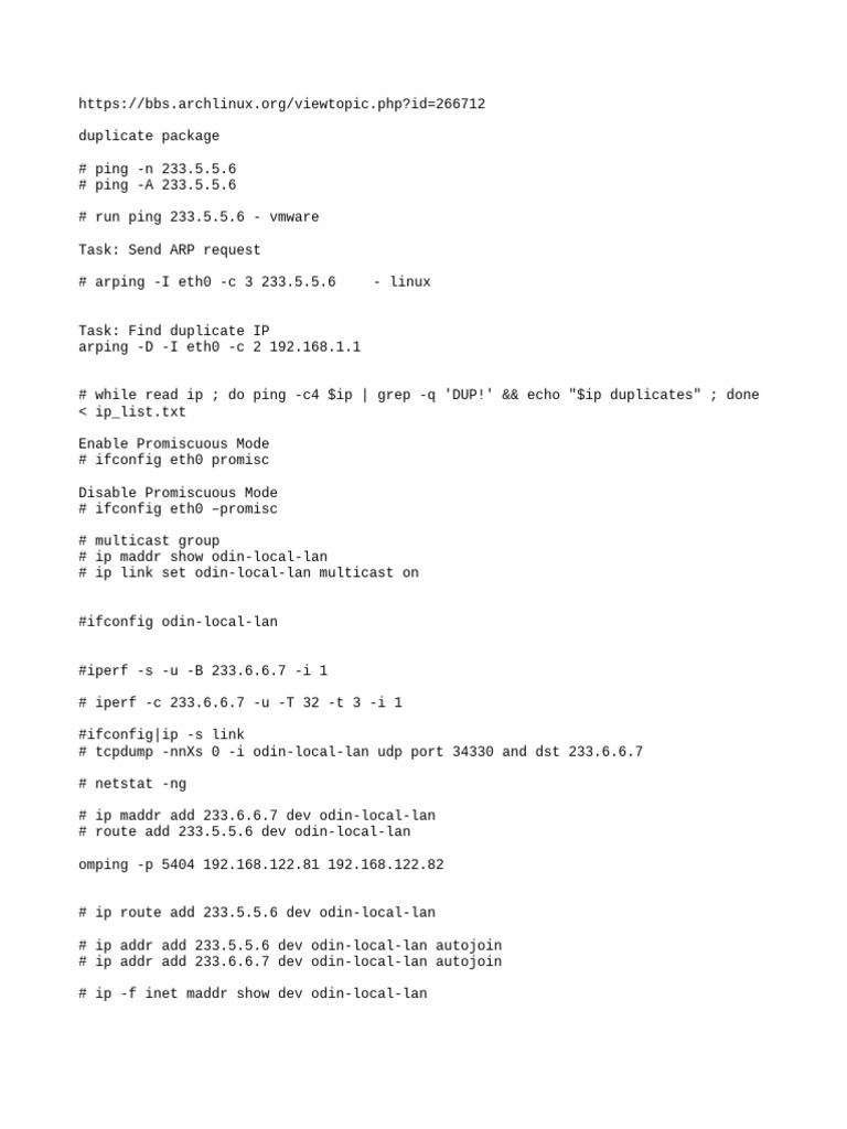 Commands Muticast Testing Command | PDF | Linux | Internet Protocols