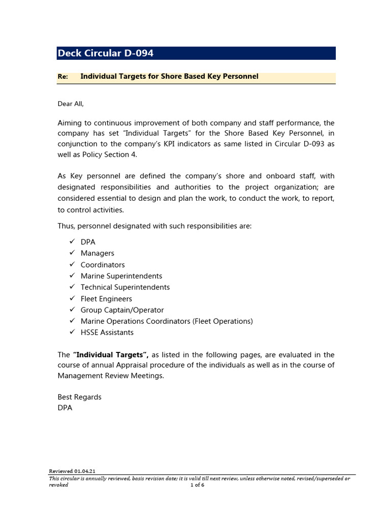 D-094+individual+targets+reviewed+01 04 21 | PDF | Business