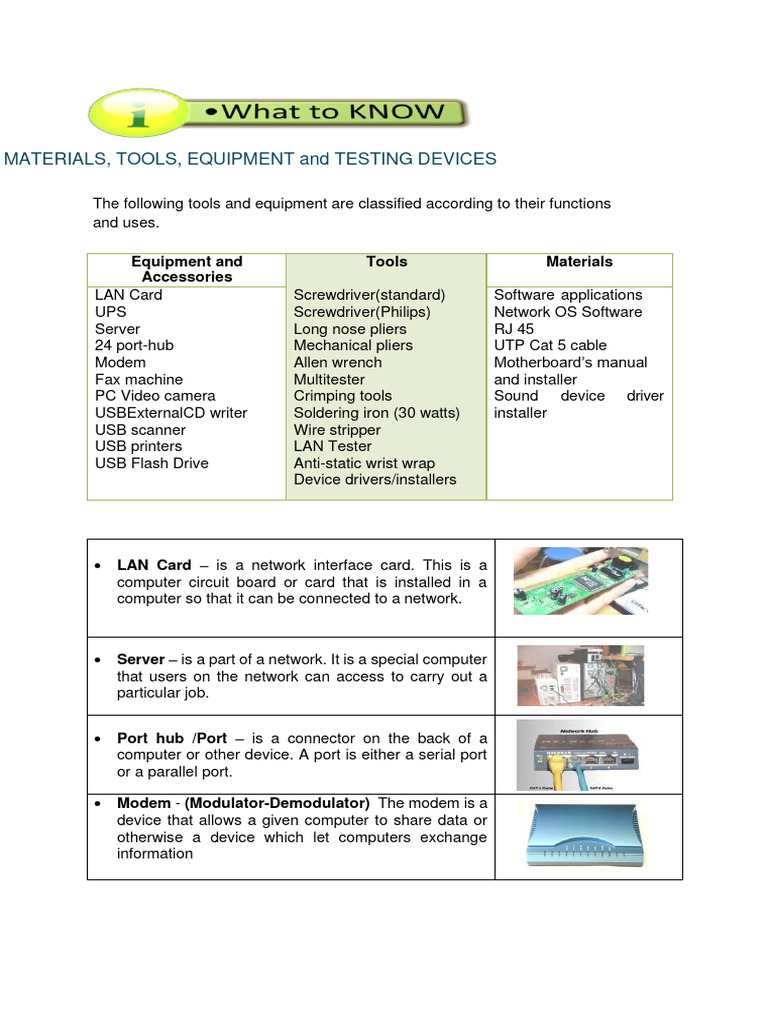 Third Quarter Materials and Tools | PDF | Usb | Computer Network