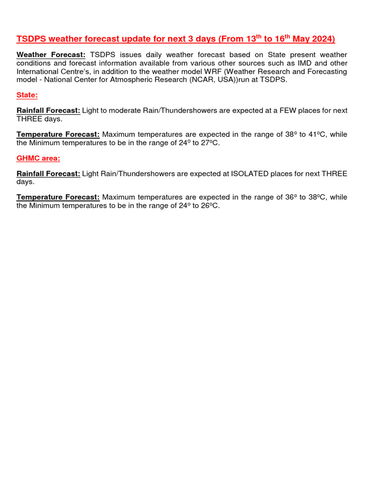 Daily Weather Report | PDF