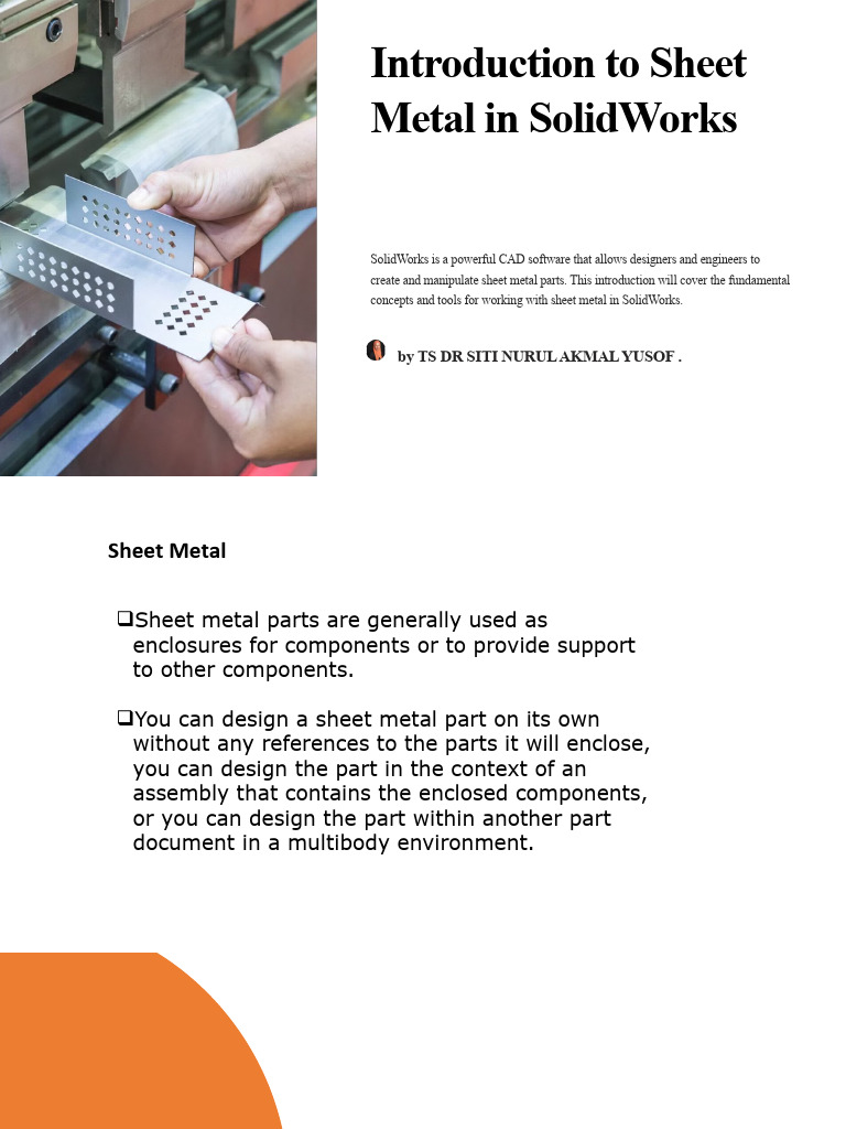 SolidWorks Sheet Metal Basics Guide | PDF | Sheet Metal | Secondary Sector Of The Economy