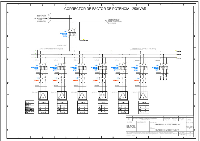 Tablero Capacitores 250kVAr EMCIL | PDF
