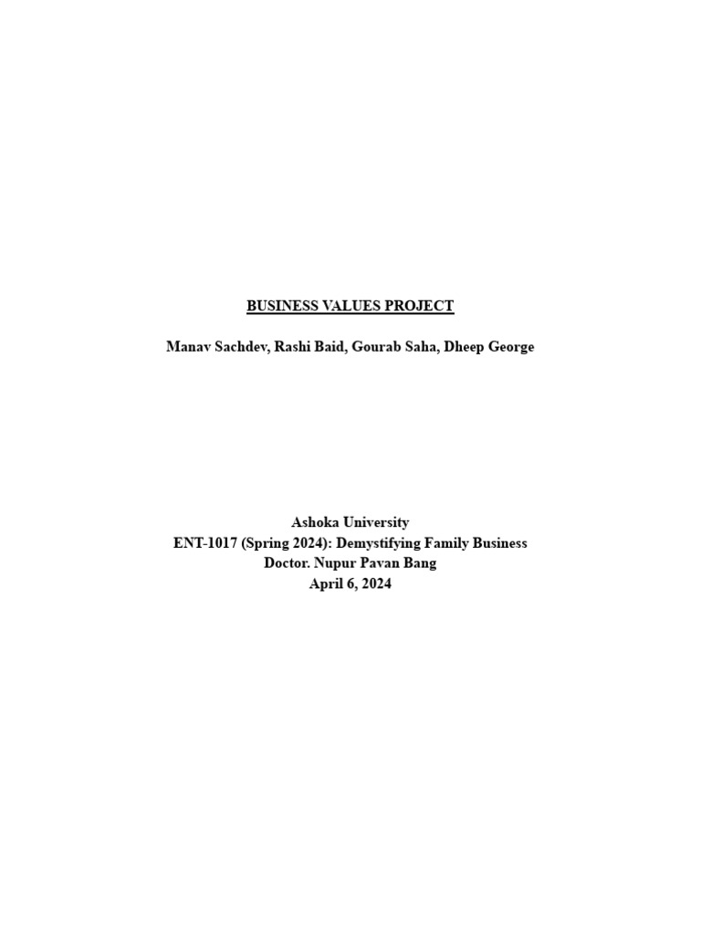 Demystifying Family Businesses - Business Values Project | PDF | Banks ... Demystifying Family Businesses - Business Values Project | PDF | Banks ...