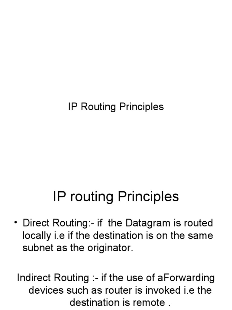 Ip Routing Principles | PDF | Routing | Router (Computing)